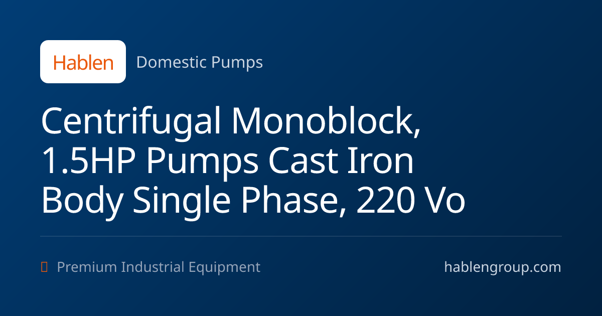 Centrifugal Monoblock, 1.5HP Pumps Cast Iron Body Single Phase, 220 ...